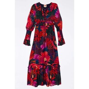 FARM Rio | Dresses | Farm Rio Bird Flowers Tiered Maxi Dress | Poshmark
